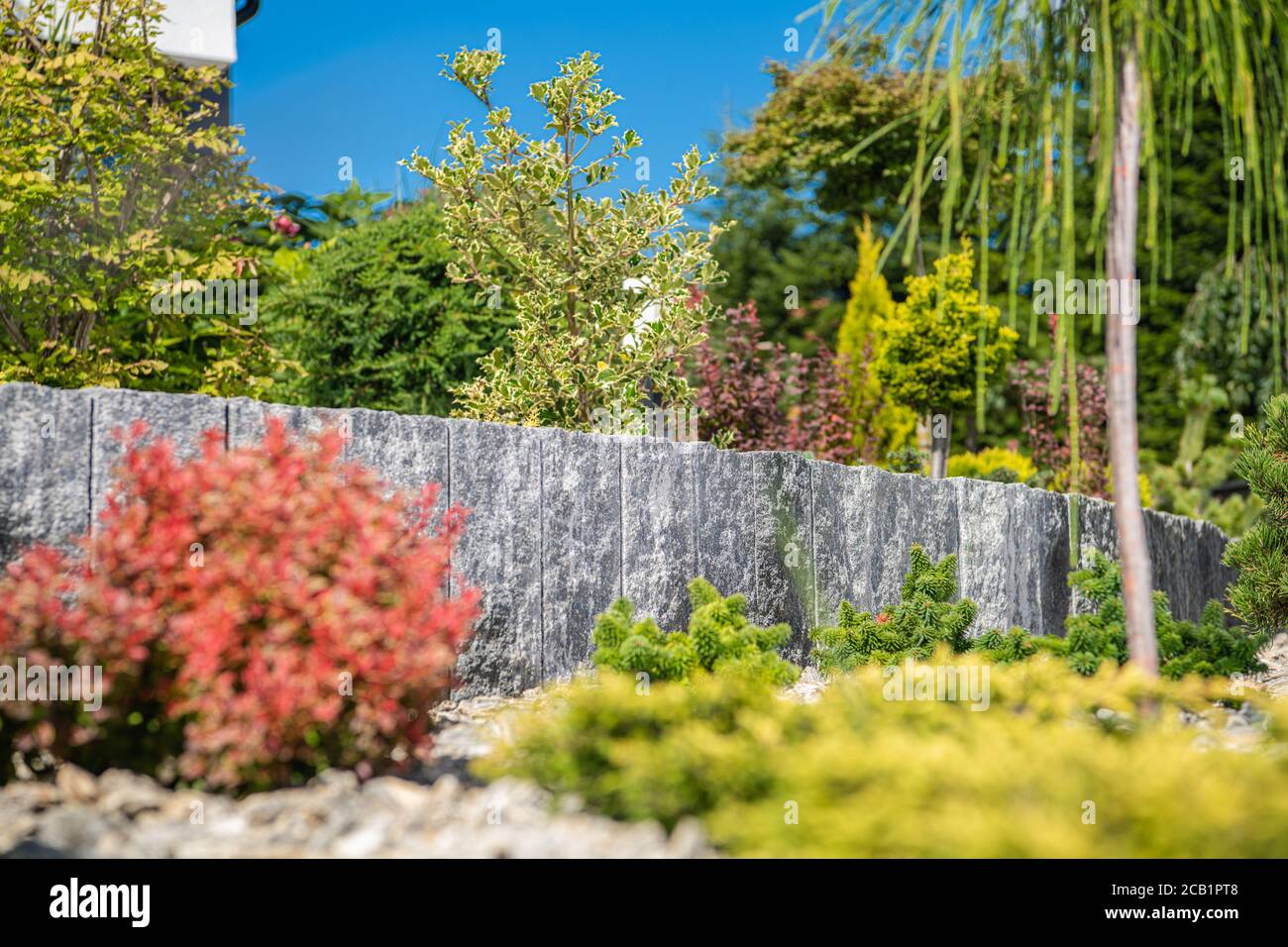 Beautiful Landscaping Design Concept With Colorful And Lush Plants ...