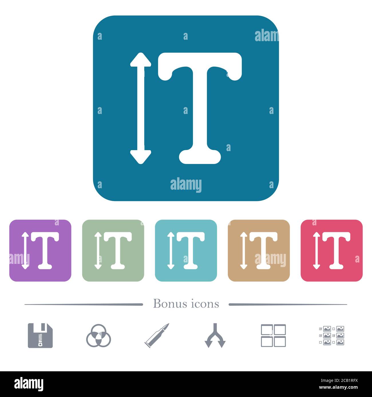 Adjust font height white flat icons on color rounded square backgrounds ...