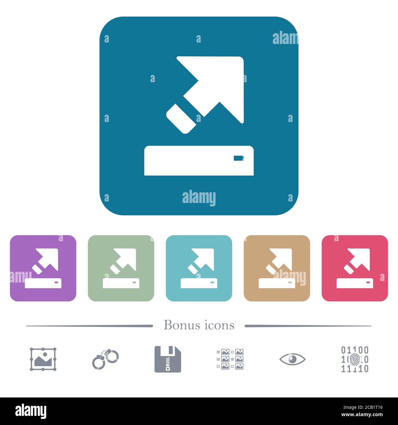 Export white flat icons on color rounded square backgrounds. 6 bonus ...