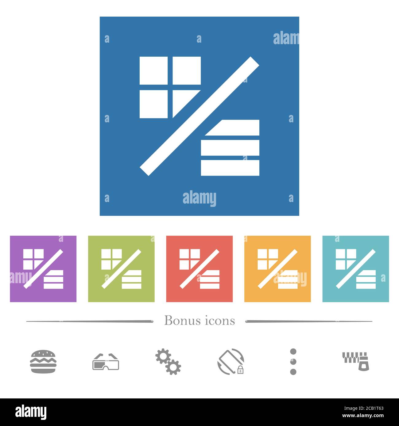 View mode flat white icons in square backgrounds. 6 bonus icons ...