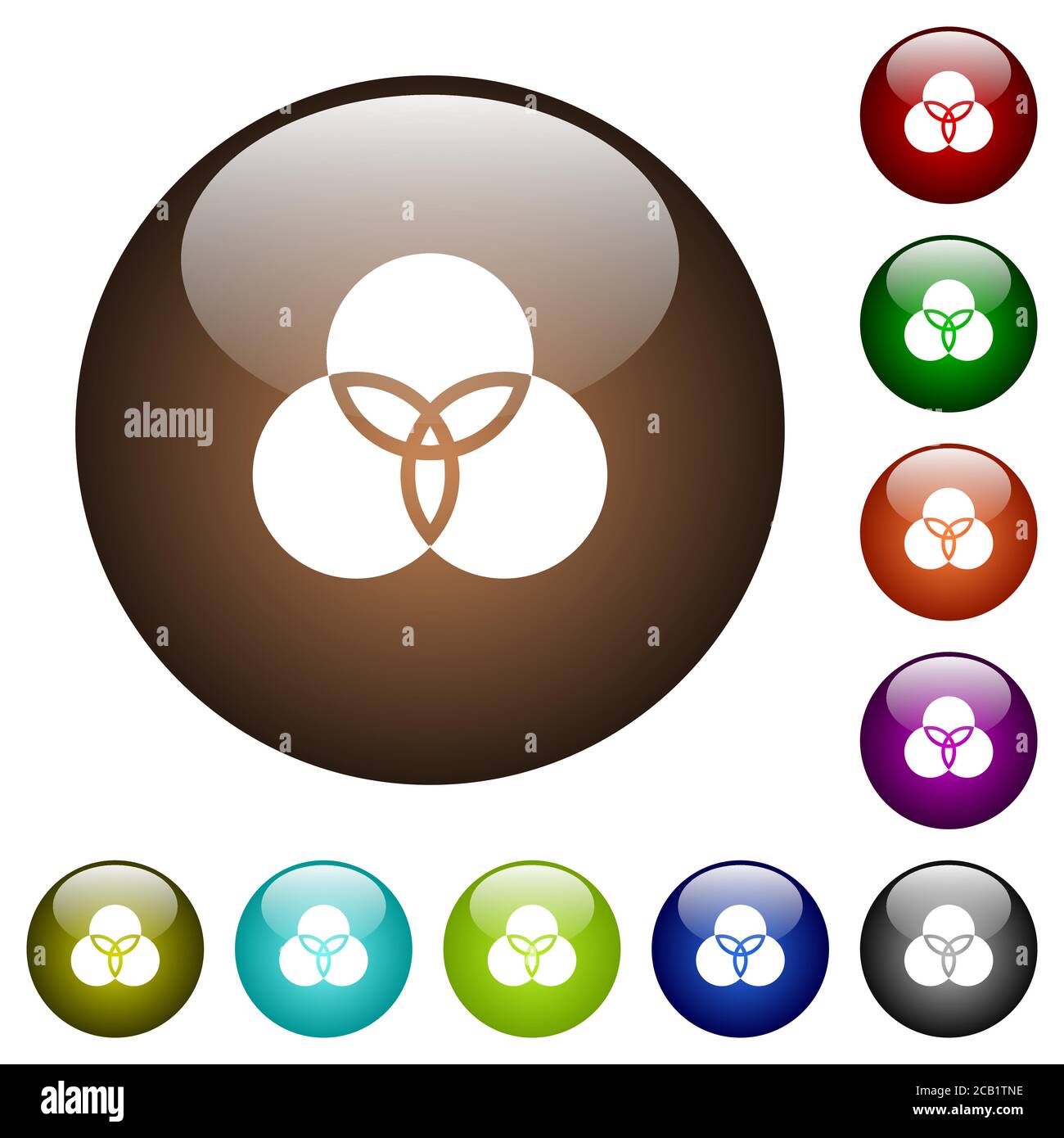 Color filter white icons on round color glass buttons Stock Vector ...