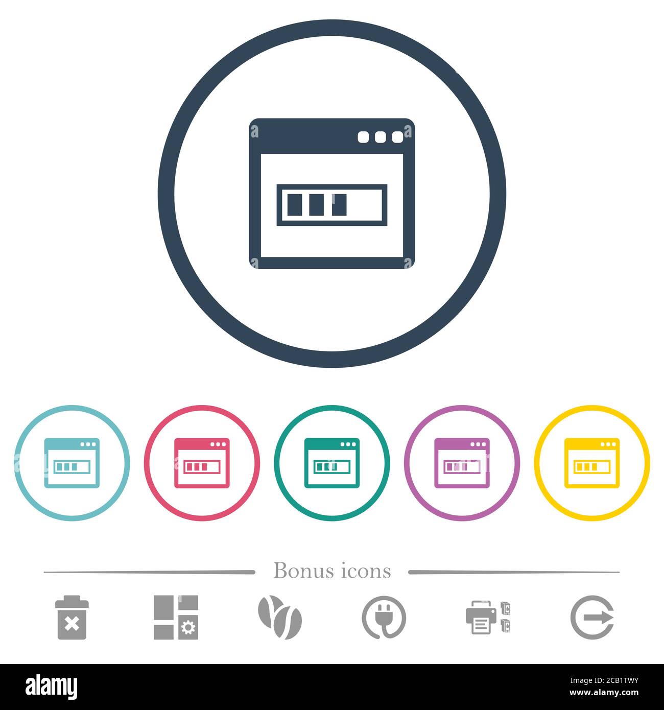 Application Installing Flat Color Icons In Round Outlines 6 Bonus Icons Included Stock Vector
