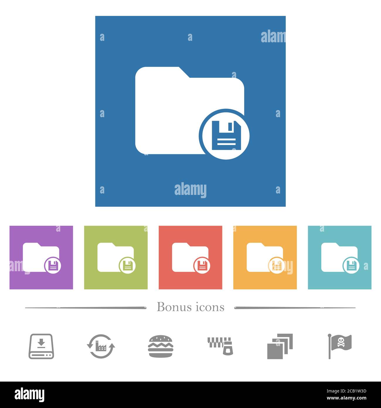 Save contact changes flat white icons in square backgrounds. 6 bonus ...