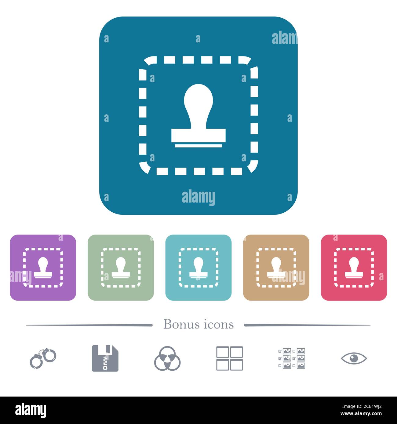 Place watermark white flat icons on color rounded square backgrounds. 6 ...