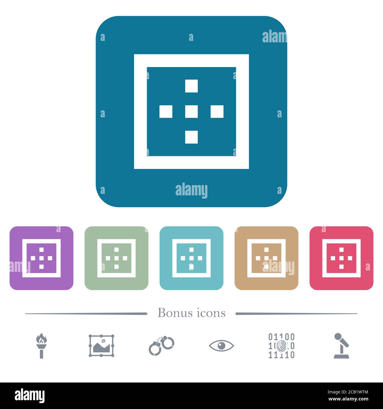 Outer borders white flat icons on color rounded square backgrounds. 6 ...