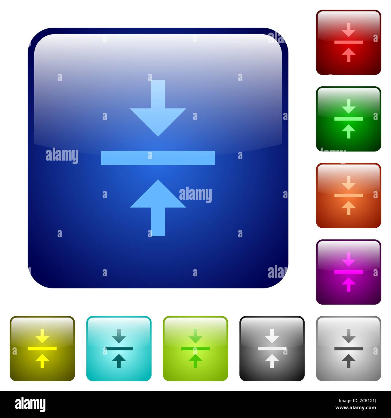 Vertical align center icons in rounded square color glossy button set Stock Vector Image & Art ...