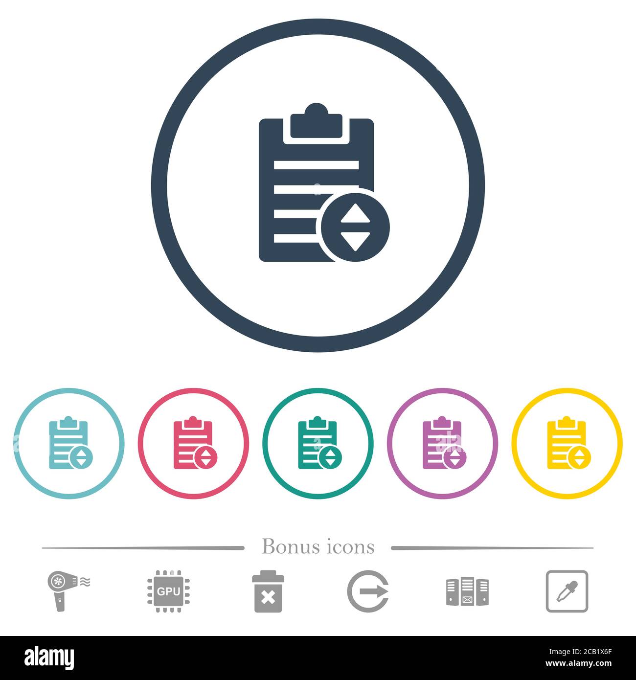 Adjust note priority flat color icons in round outlines. 6 bonus icons ...