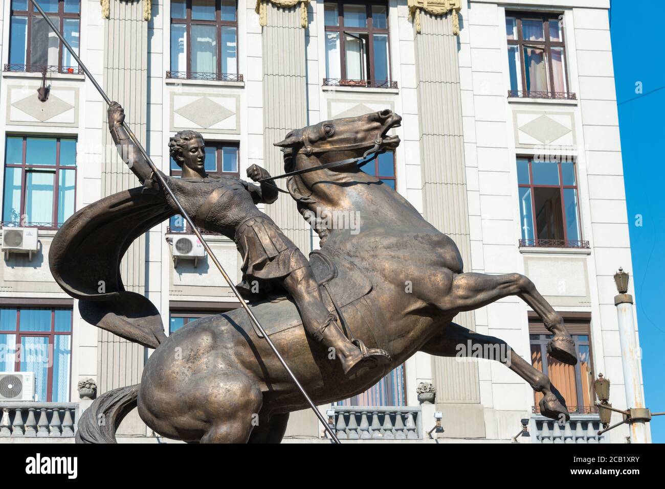 Lviv, Ukraine - Saint George and the Dragon statue. a famous tourist ...