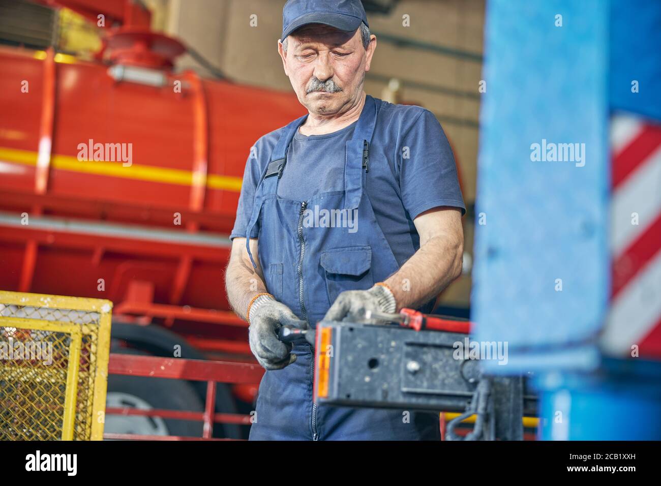 Person repairing transportation truck hi-res stock photography and ...