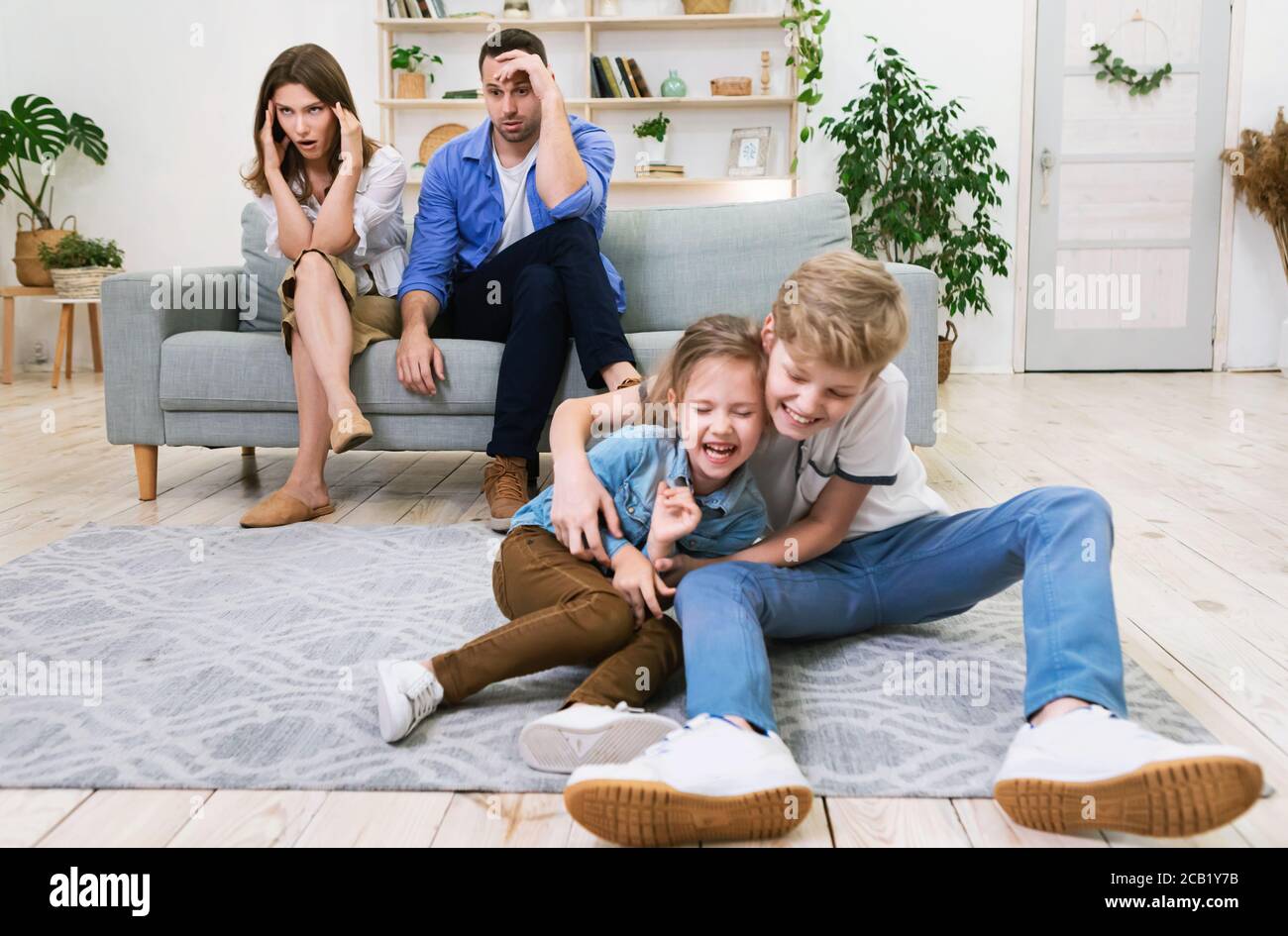 Tired children playing hi-res stock photography and images - Alamy