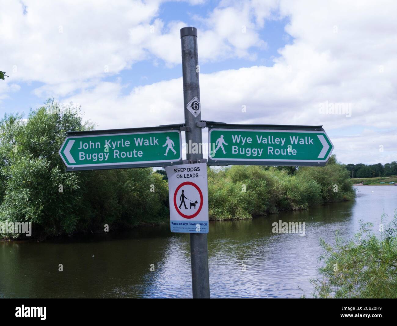 Wye Valley Walk Buggy Route and John Kyle Walk Buggy Route signpost on ...