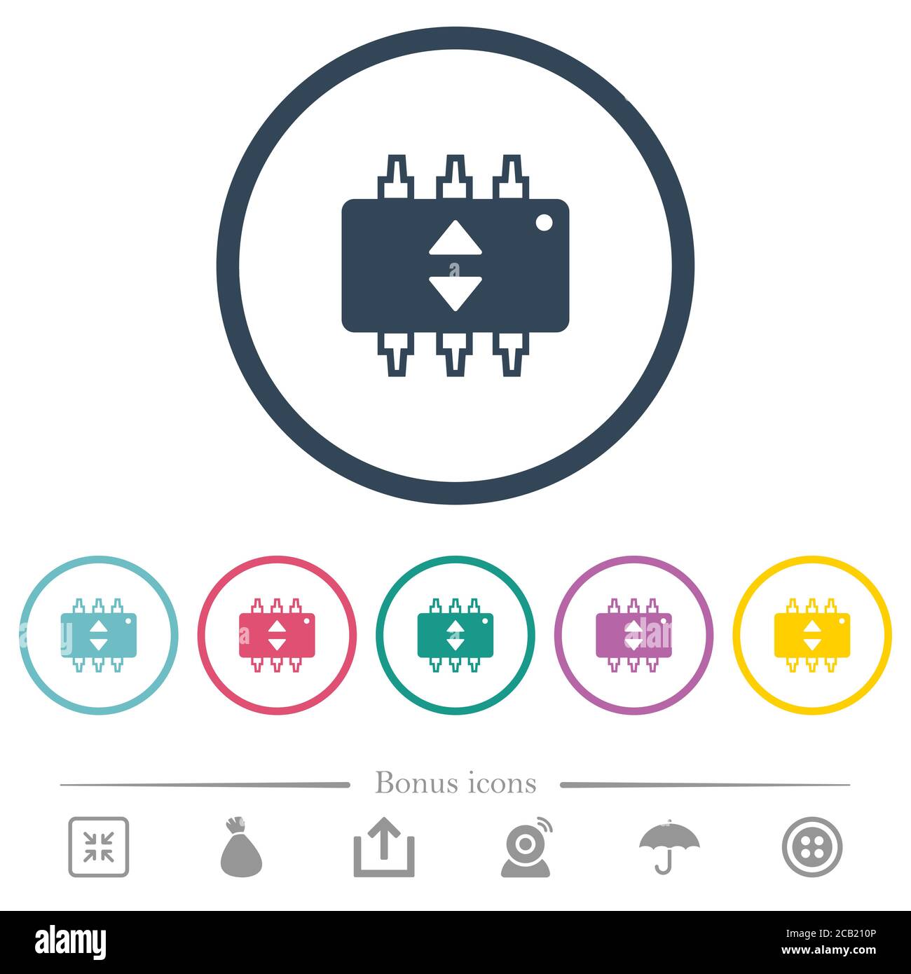 Hardware fine tune flat color icons in round outlines. 6 bonus icons ...