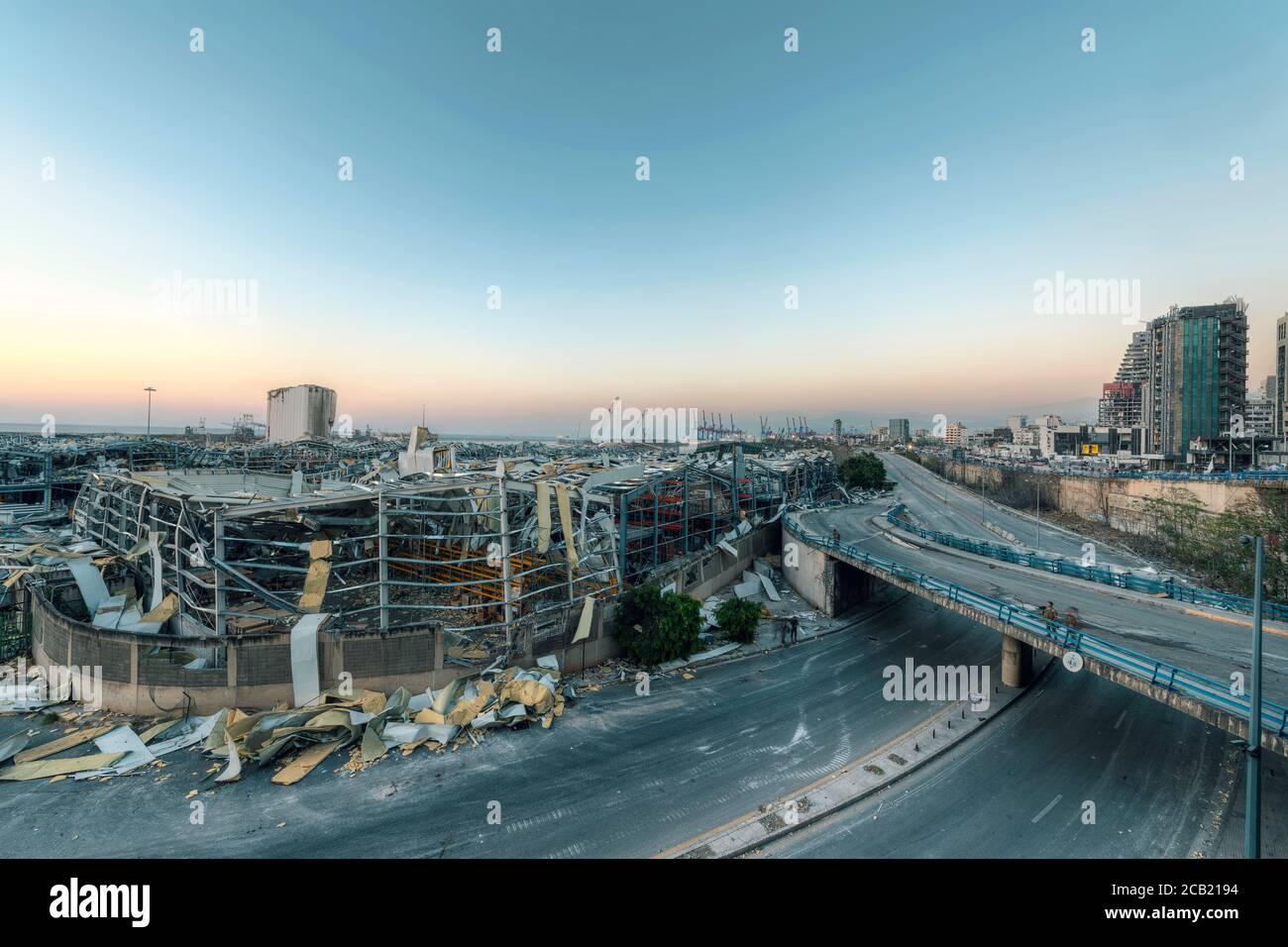 Beirut, Lebanon - August 05 2020: View of Beirut Port completely ...