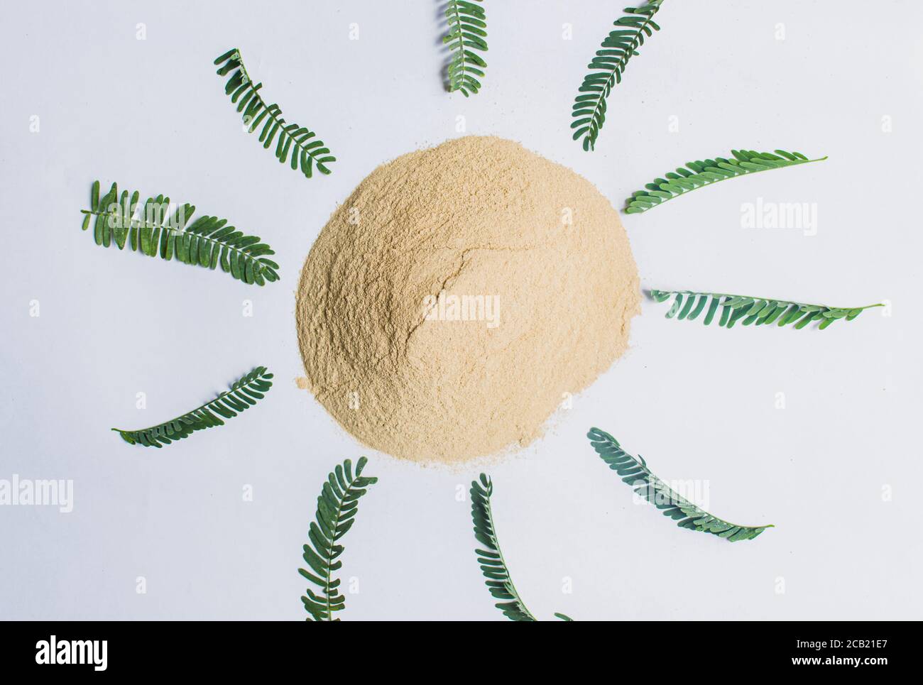 organic dry clay powder on white background. natural clay powder for ...