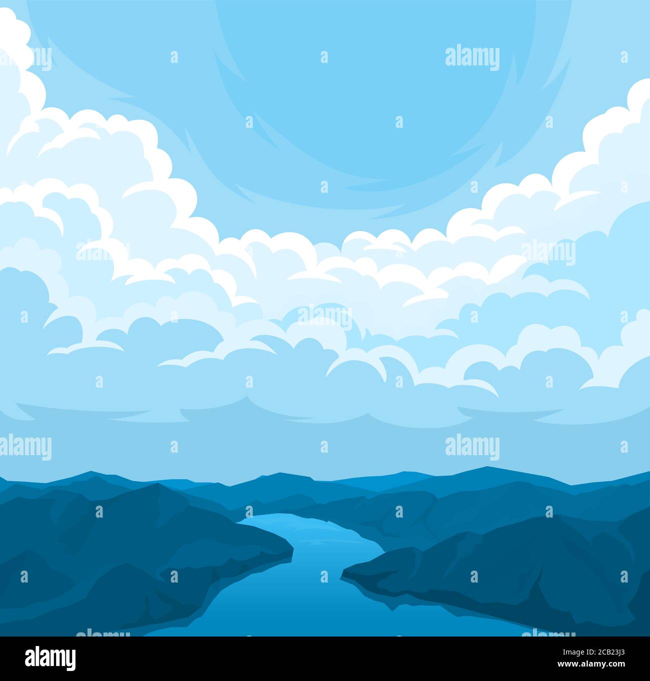 Vector landscape with cloudy sky Stock Vector Image & Art - Alamy