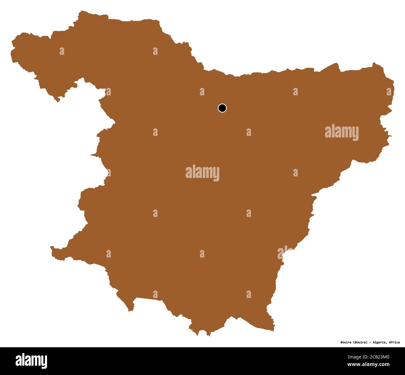 Shape of Bouira, province of Algeria, with its capital isolated on ...