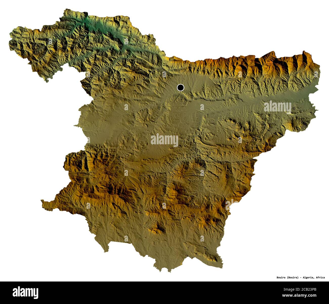 Shape of Bouira, province of Algeria, with its capital isolated on ...