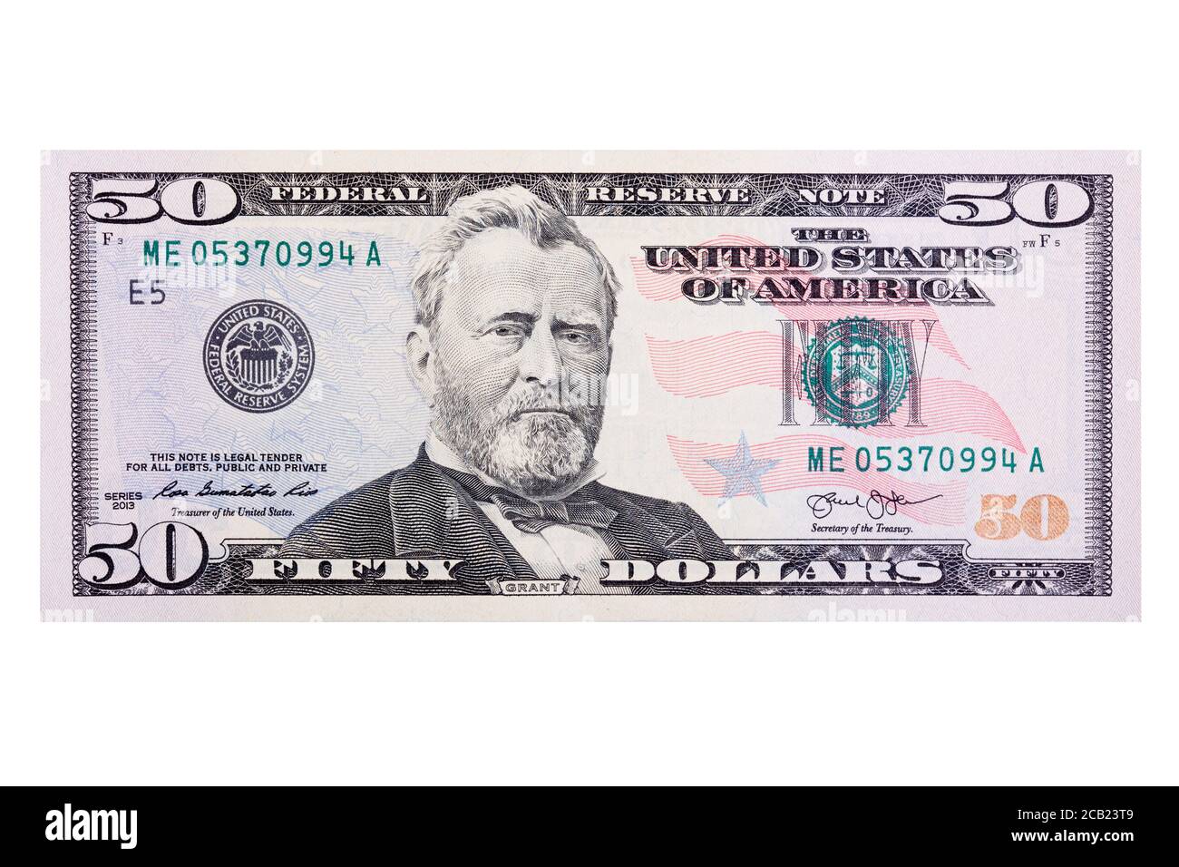 Close-up view of a 50 U.S. dollar Stock Photo - Alamy