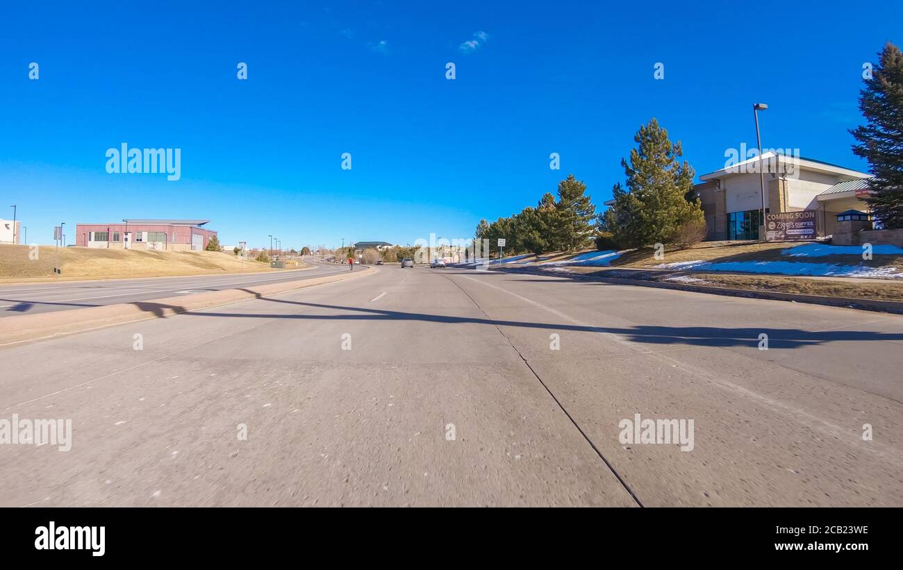 Driving on typical paved roads in suburban America Stock Photo - Alamy