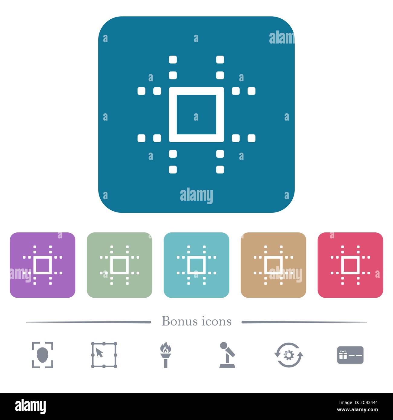 Snap to grid white flat icons on color rounded square backgrounds. 6 ...