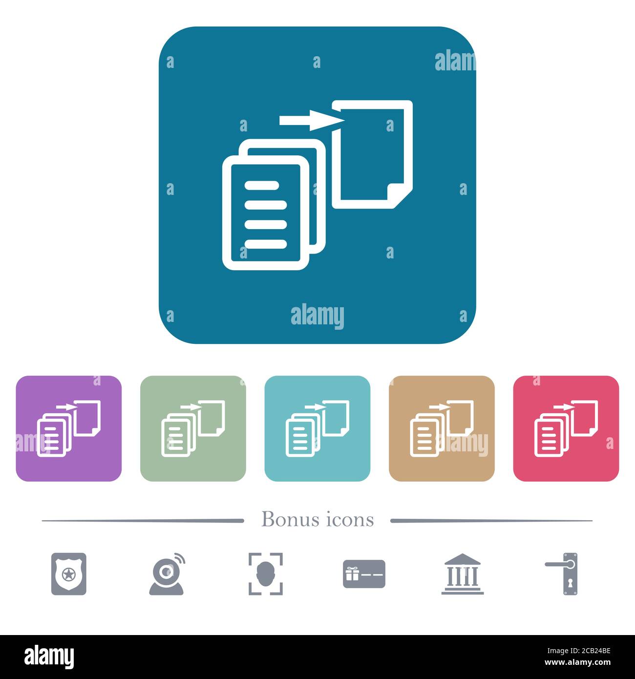 Move file white flat icons on color rounded square backgrounds. 6 bonus ...