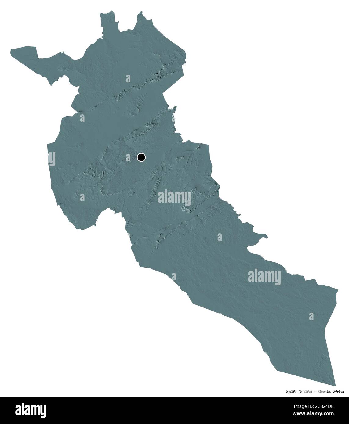 Shape of Djelfa, province of Algeria, with its capital isolated on ...