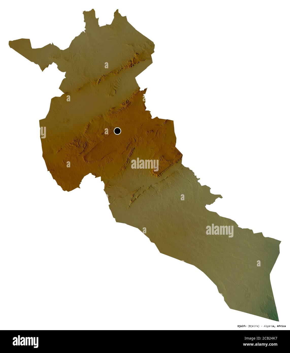 Shape of Djelfa, province of Algeria, with its capital isolated on ...