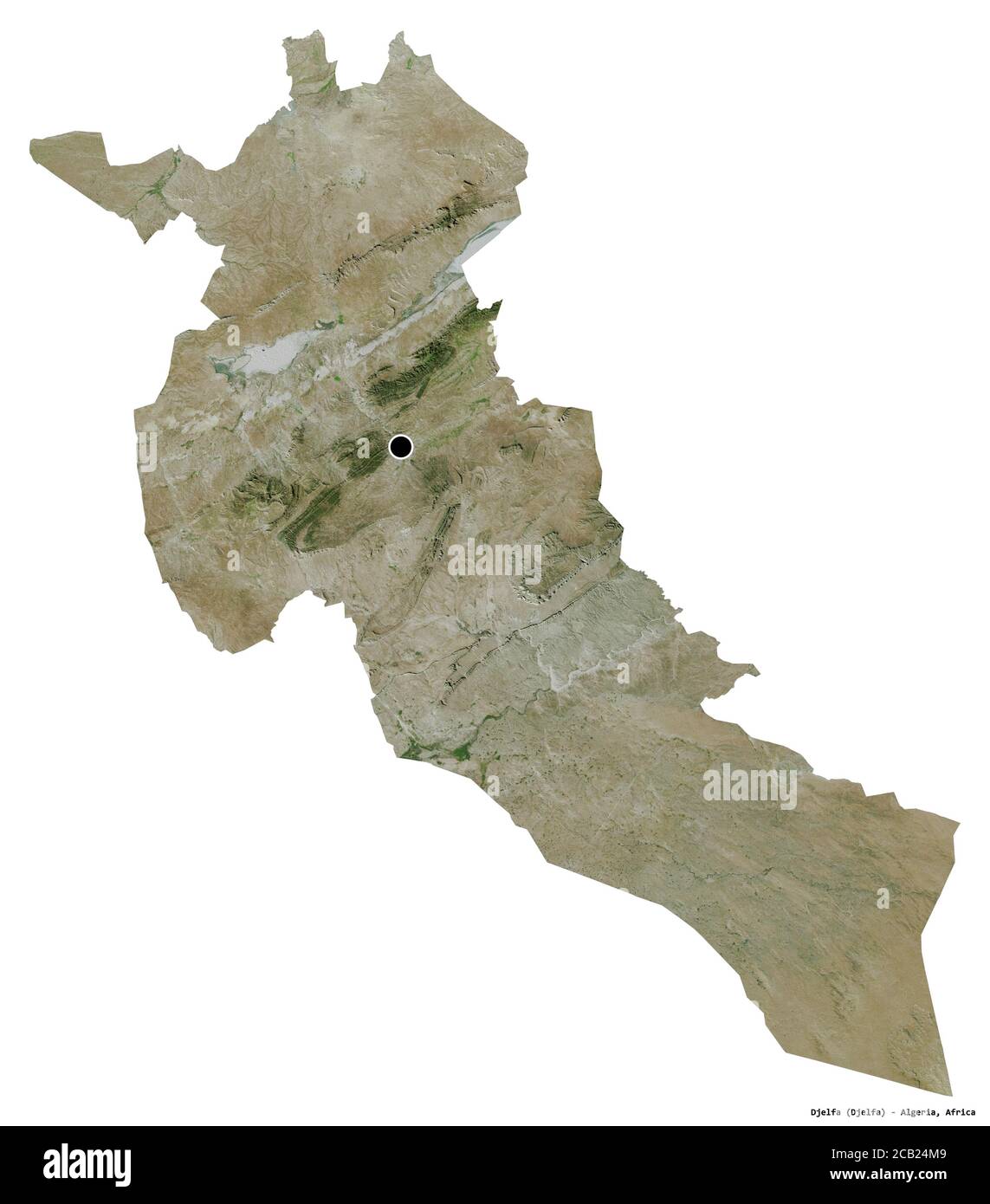 Shape of Djelfa, province of Algeria, with its capital isolated on ...