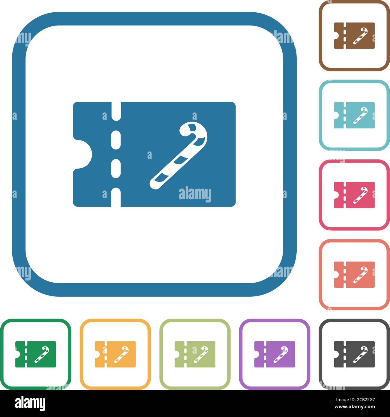 Sweet shop discount coupon simple icons in color rounded square frames ...