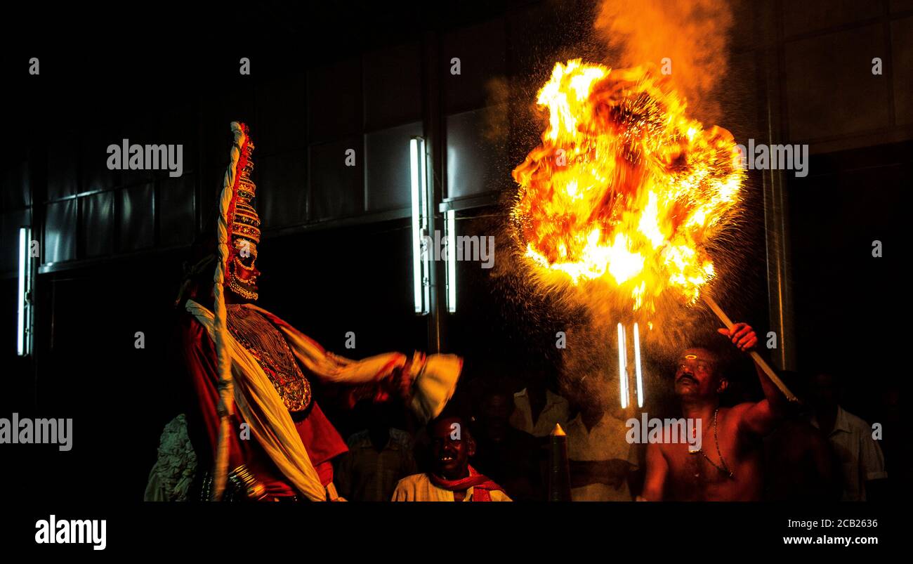 ritual art of kerala mudiyettu Stock Photo - Alamy