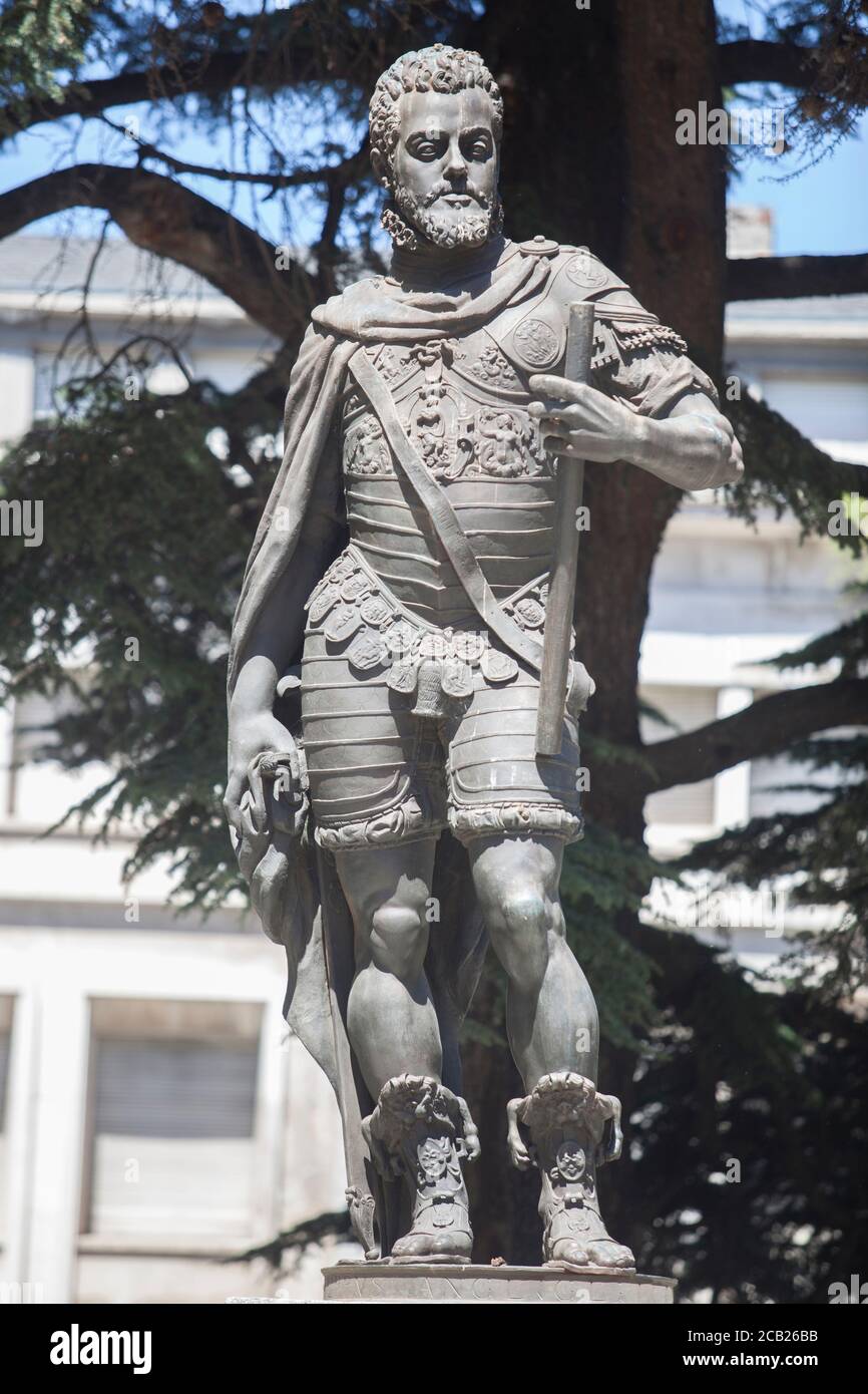 Philip II of Spain statue, sculpted by Francisco Coullaut in 1964. San ...