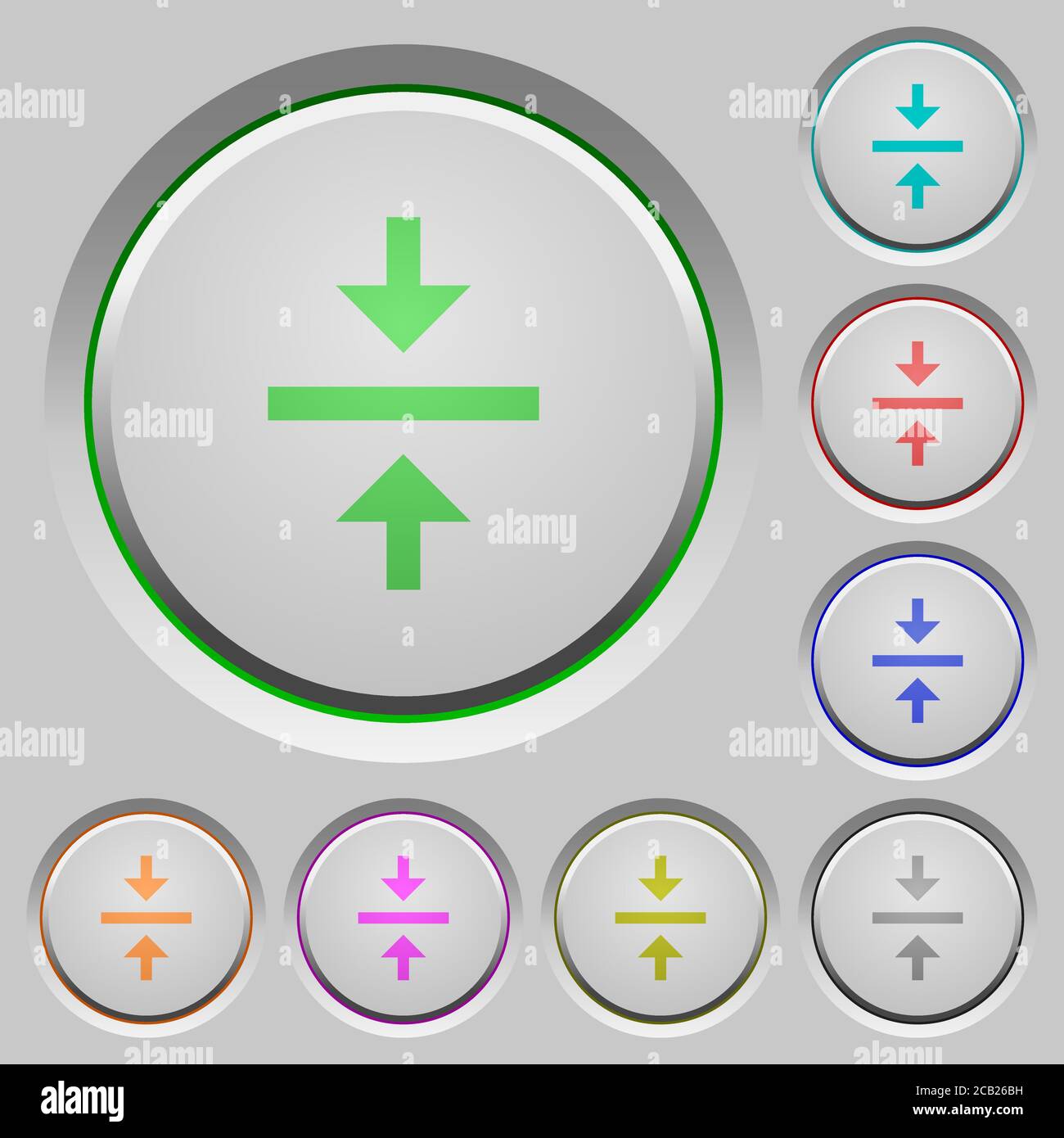 Vertical align center color icons on sunk push buttons Stock Vector ...