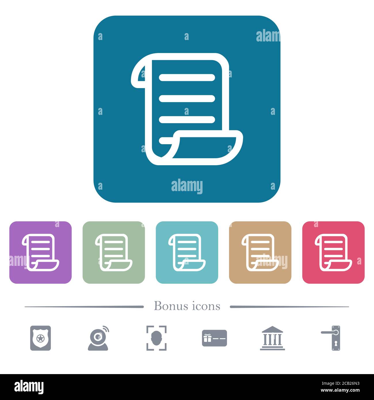 Script code white flat icons on color rounded square backgrounds. 6 ...