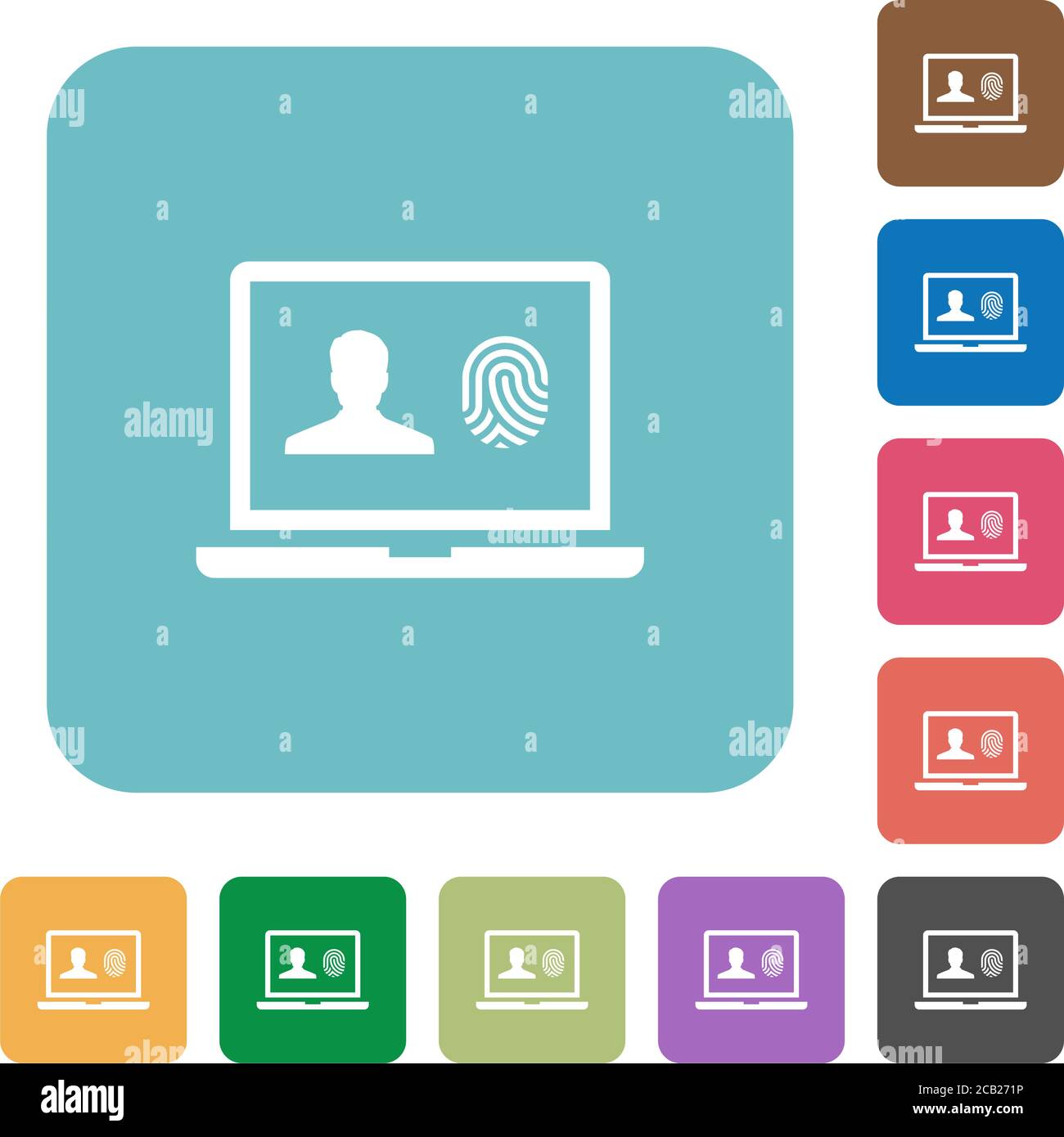 Criminal background check white flat icons on color rounded square ...