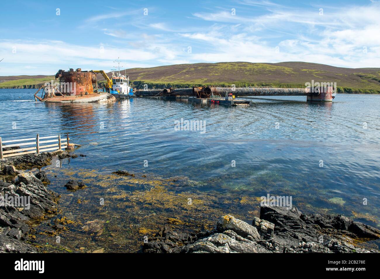 The Buchan Alpha decommissioned oil platform that when being dismantled ...