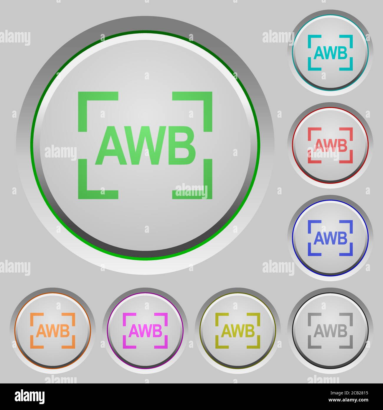 Camera auto white balance mode color icons on sunk push buttons Stock ...