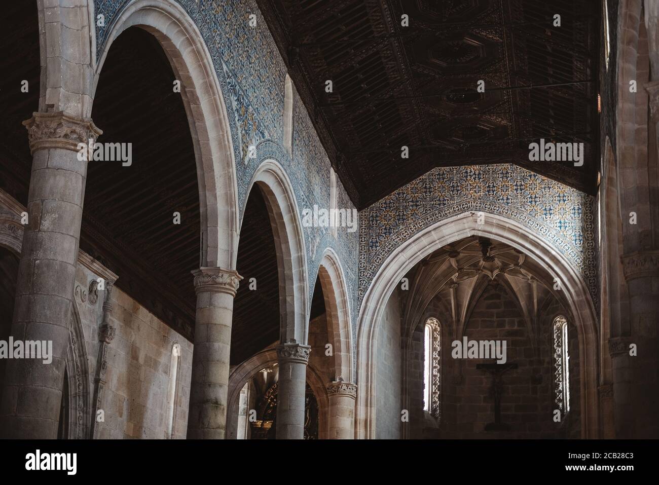 Beautiful shot of arched columns in a monastery chapel Stock Photo - Alamy