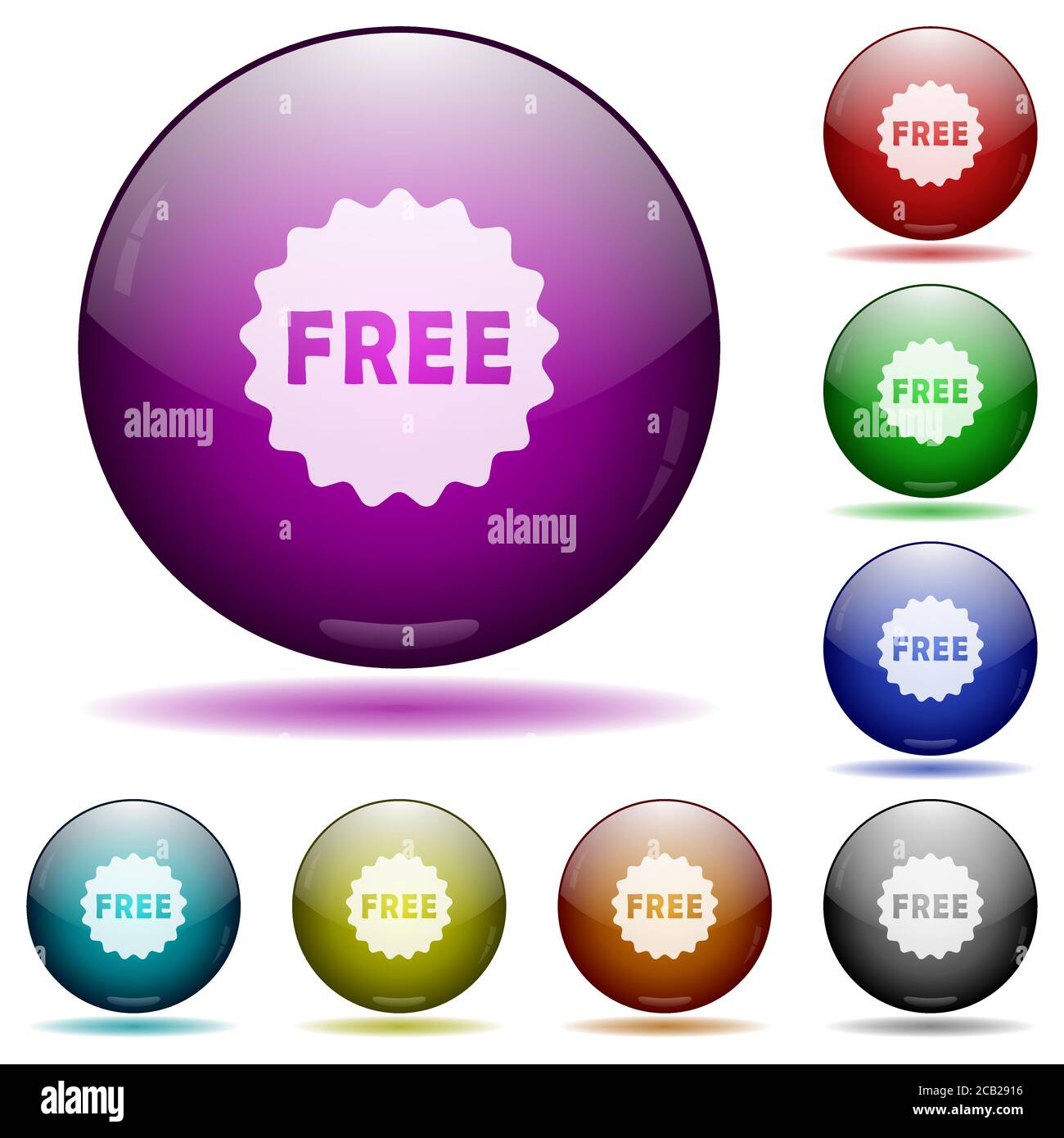 Free sticker icons in color glass sphere buttons with shadows Stock ...