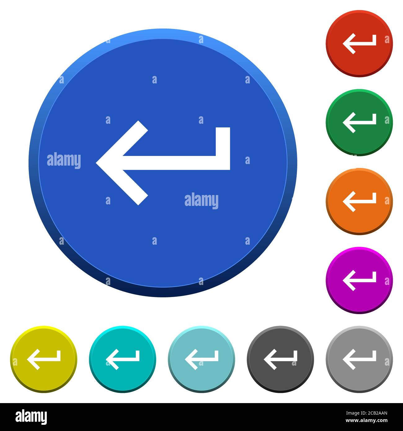 Keyboard return round color beveled buttons with smooth surfaces and ...