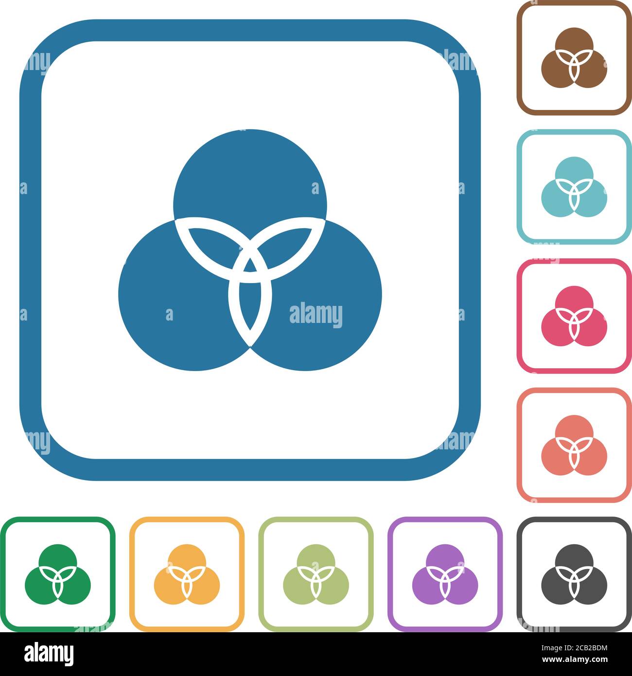 Color filter simple icons in color rounded square frames on white background Stock Vector Image ...