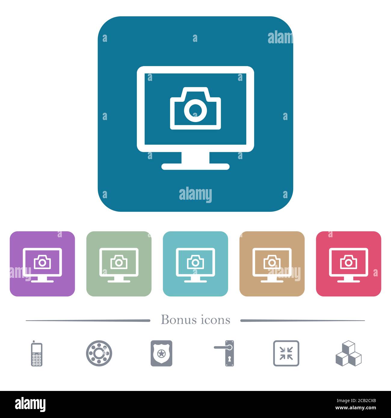Make screenshot white flat icons on color rounded square backgrounds. 6 ...