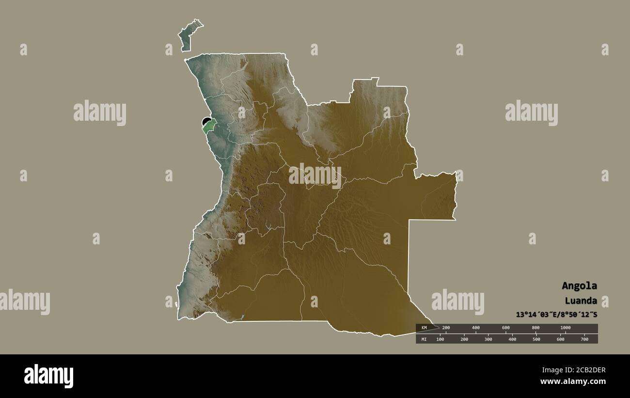 Angola relief map hi-res stock photography and images - Alamy
