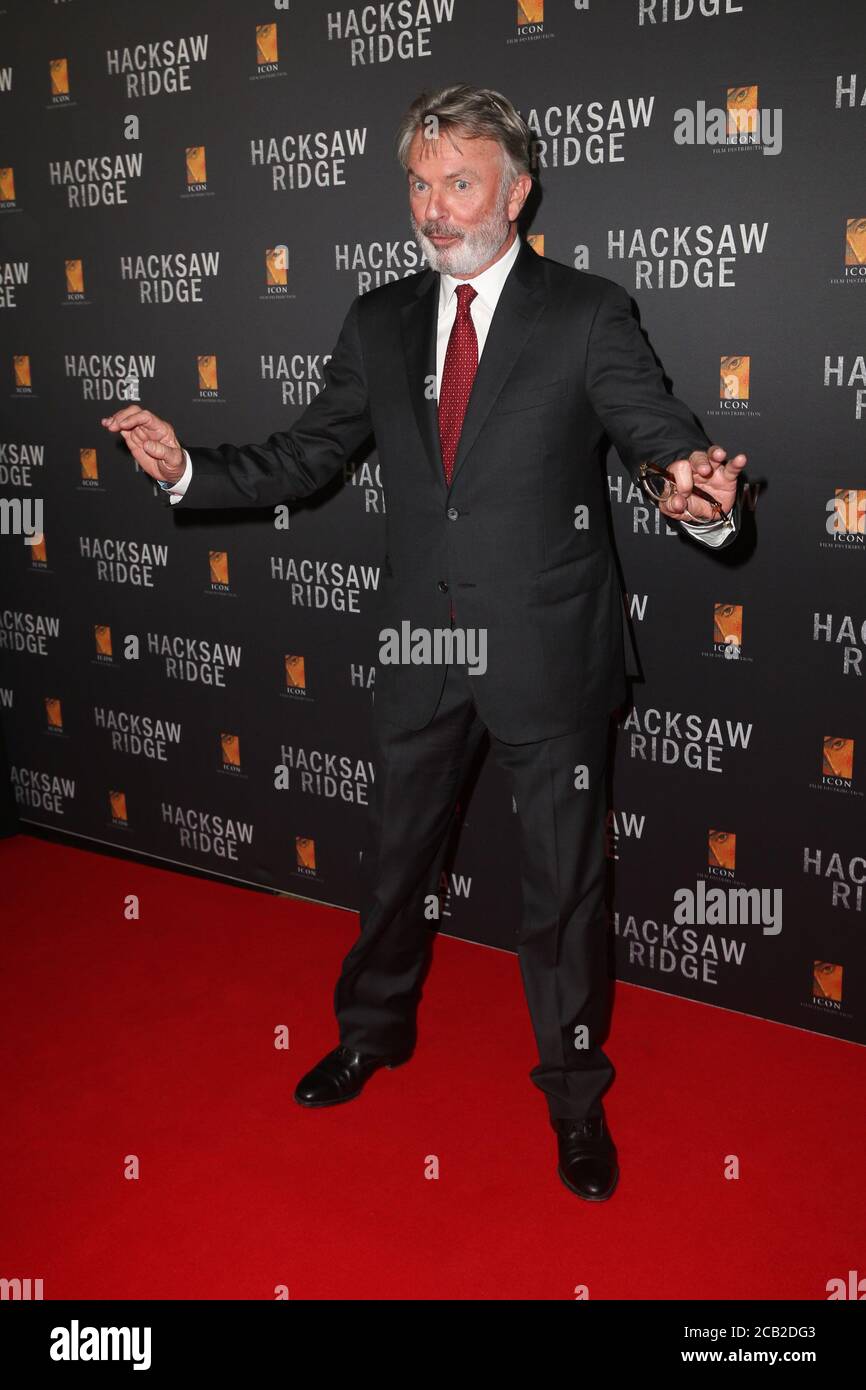 Sam Neill arrives on the red carpet for the Australian premiere of Mel ...