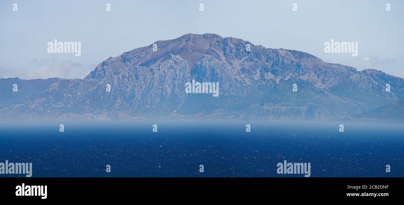 Mountains of Morocco, Jebel musa at Strait of Gibraltar seen from Spain ...