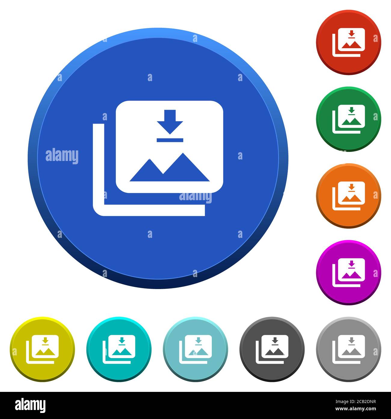 Download multiple images round color beveled buttons with smooth surfaces and flat white icons ...