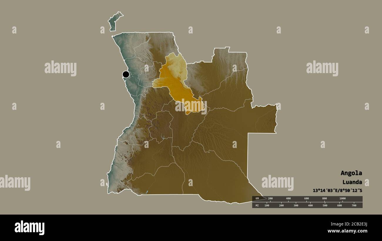 Angola relief map hi-res stock photography and images - Alamy