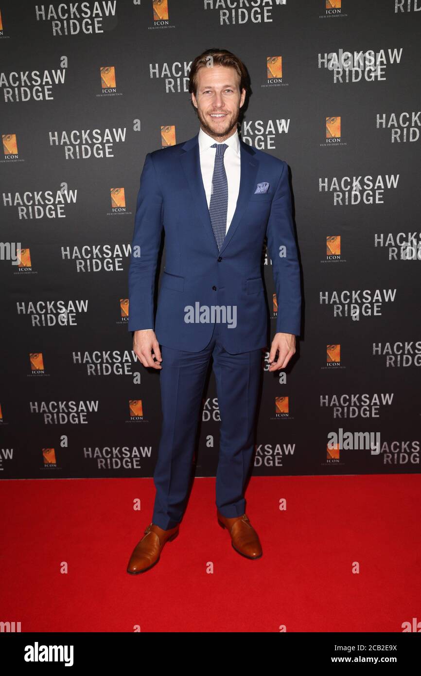Luke Bracey arrives on the red carpet for the Australian premiere of ...