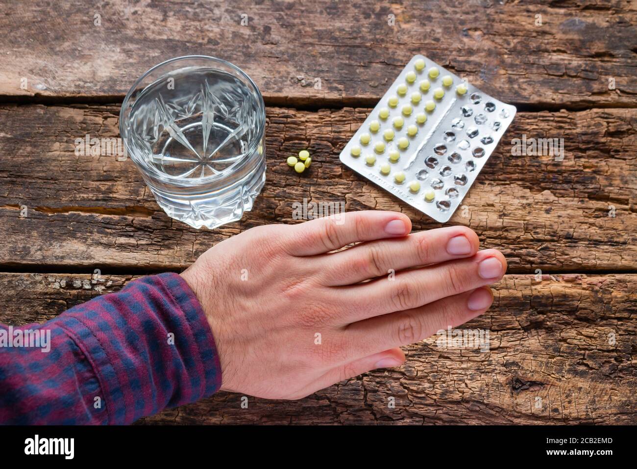 man refuses to take soothing drugs Stock Photo - Alamy