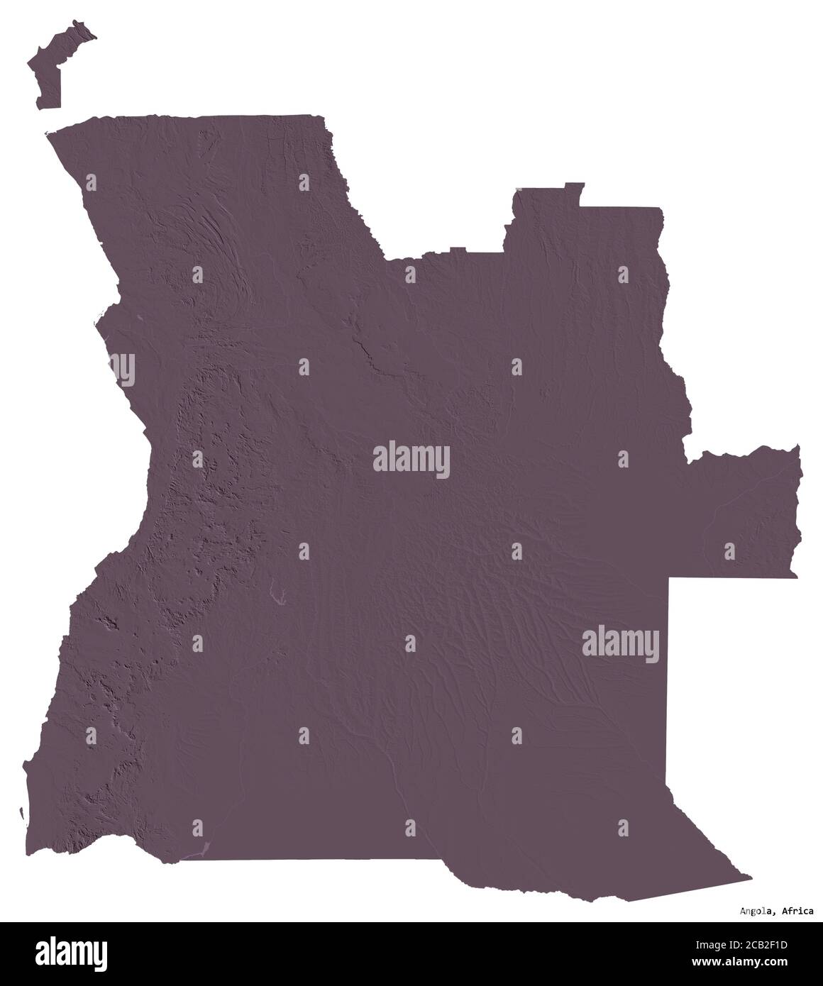 Shape of Angola with its capital isolated on white background. Colored ...