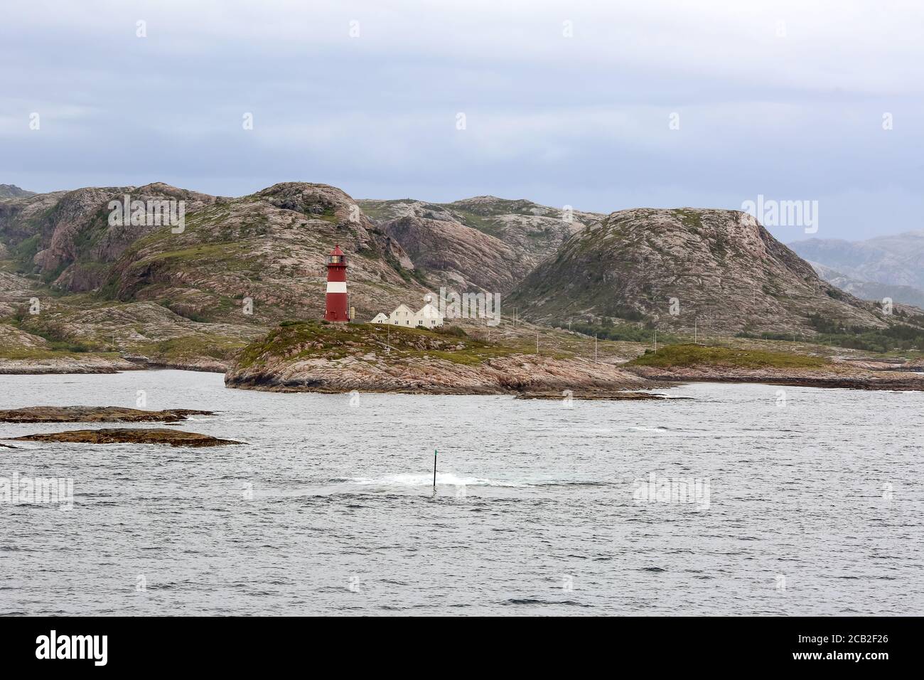 Norwegian coast, lighthouse Buholmrasa located in Osen district Stock ...